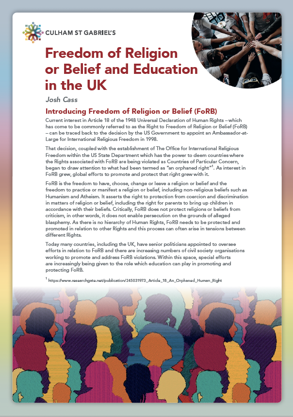 Promoting Freedom of Religion or Belief - Culham St Gabriel's