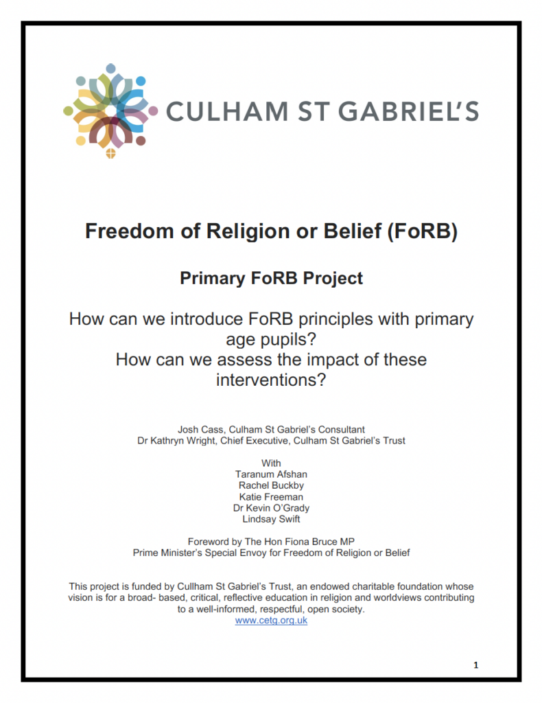 Freedom of Religion or Belief: Lessons from English Primary Schools - Culham St Gabriel's